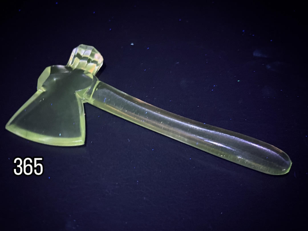 Vintage Clear Manganese Glass Axe Souvenir - Etsy