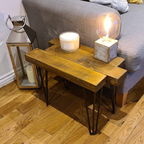 Rustic Side Table - Etsy UK