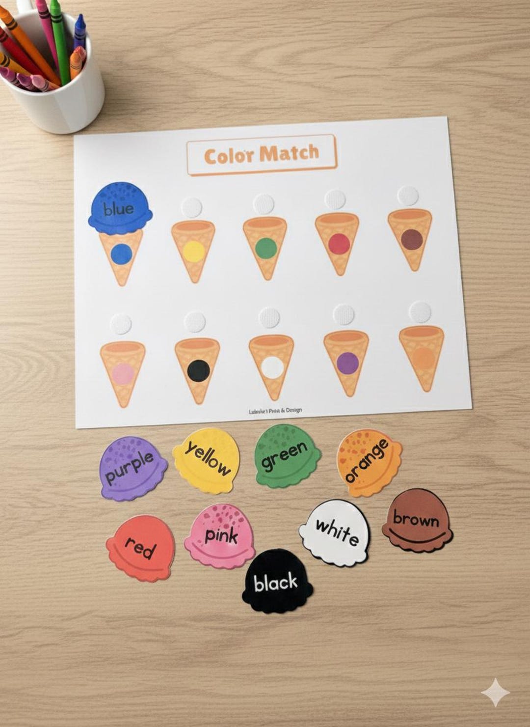 Printable Color Matching Activity- Color Matching - Toddler Learning ...