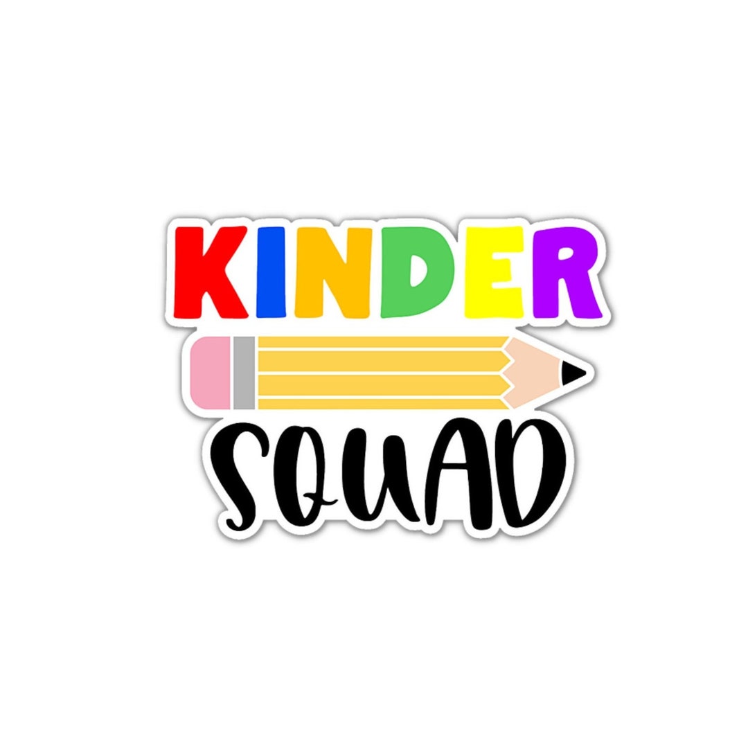 Kinder Squad Kindergarten Sticker Pencil Back to School - Etsy