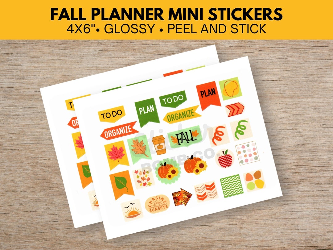 Fall Sticker Sheet Fall Planner Autumn Planner Fall Mini - Etsy