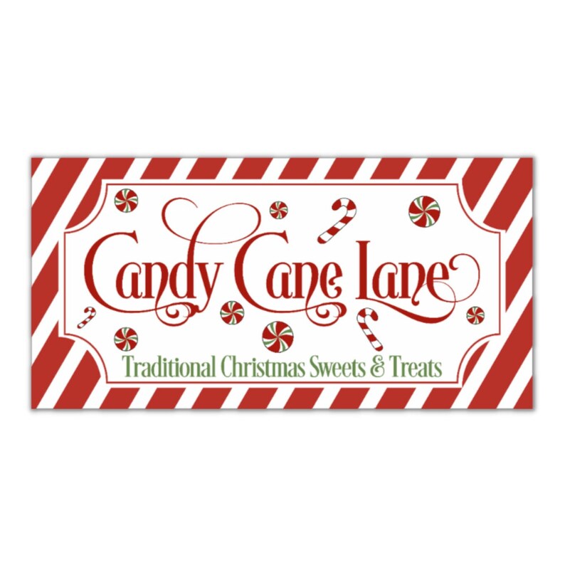 Candy Cane Lane Christmas Stickers Holiday Treats Vinyl - Etsy