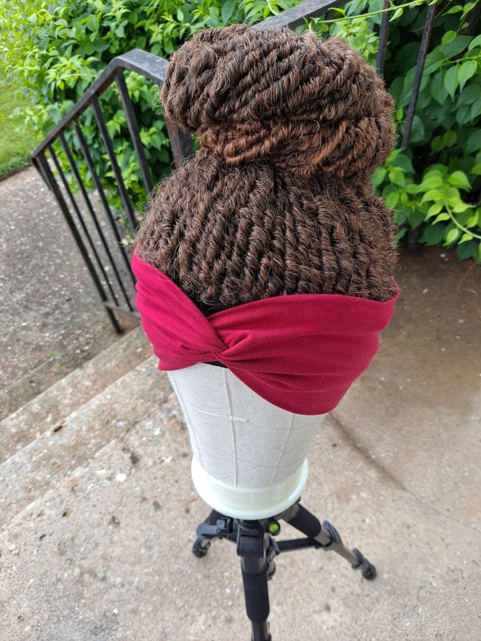 Faux Locs Updo Headband Wig, Nu Locs Head Band Wig, Head Band Bun Wig ...