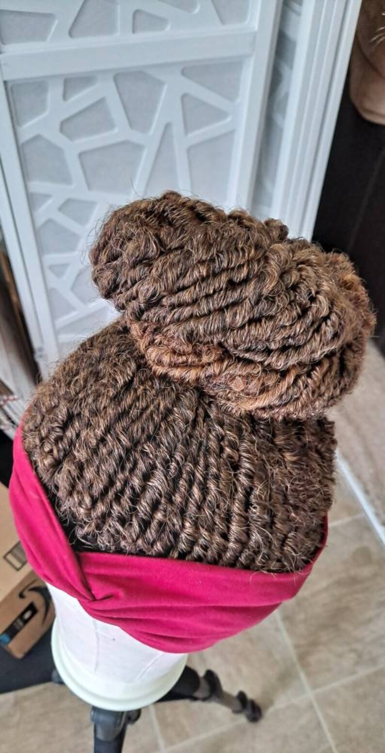 Faux Locs Updo Headband Wig, Nu Locs Head Band Wig, Head Band Bun Wig ...