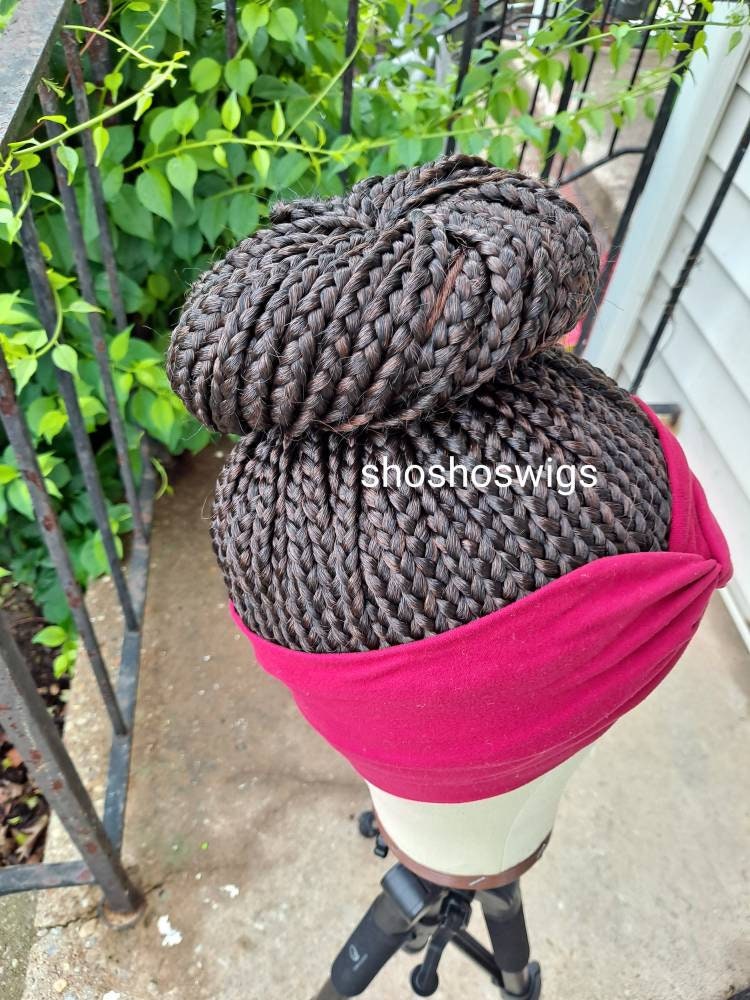 Braided Bun Updo Wig Box Braids Bun Wig Instabun Wig - Etsy