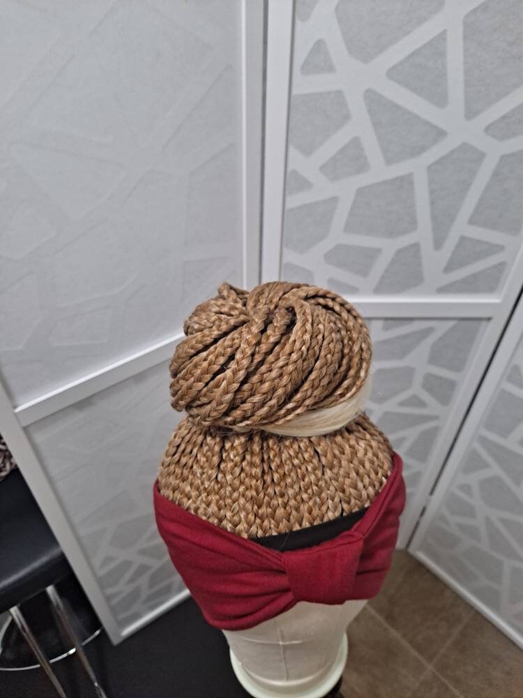 Braided Bun Updo Wig, Headband Wig, Bun Wig, Hair Loss Wig, Alopecia ...