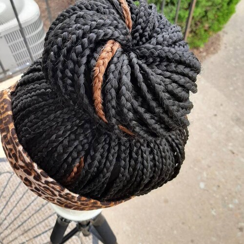 Braided Wig Braided Bun Wig Updo Wig Wigs for Black Women - Etsy