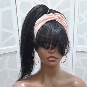 New and Improved Ponytail Head Band Wig, Updo Headband Wig With Bangs. Alopecia Wigs, Hair Loss ...