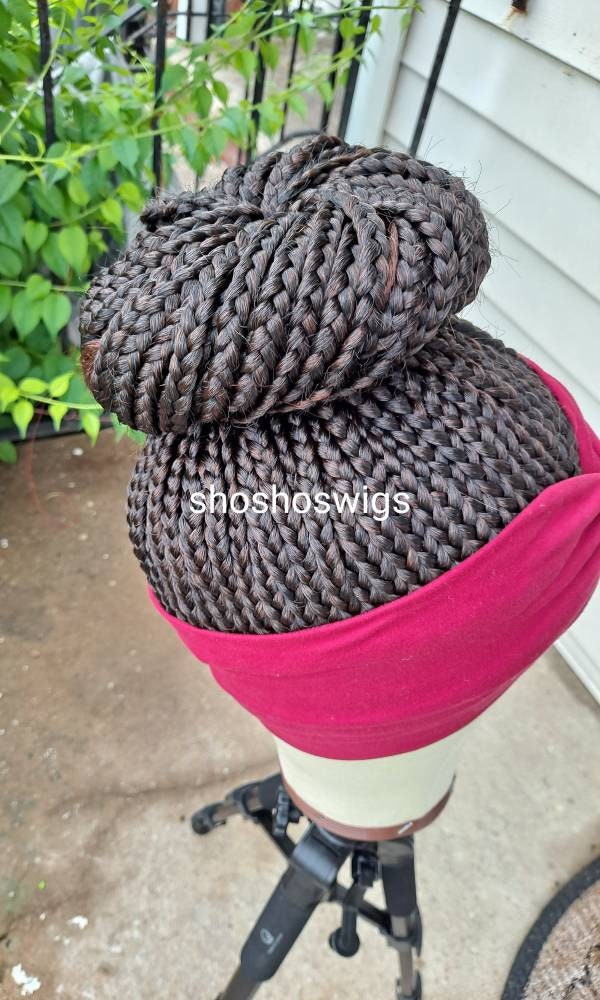 Braided Bun Updo Wig Box Braids Bun Wig Instabun Wig - Etsy