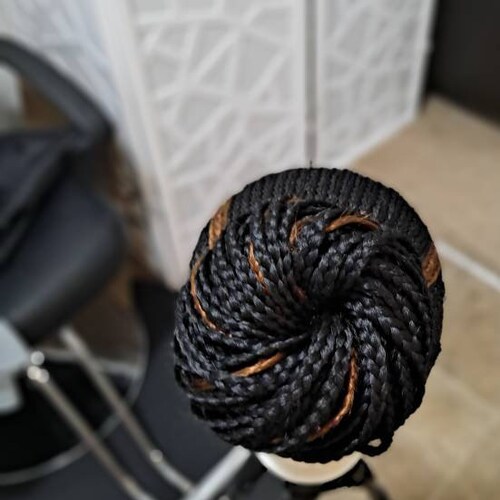 Braided Wig Braided Bun Wig Updo Wig Wigs for Black Women - Etsy