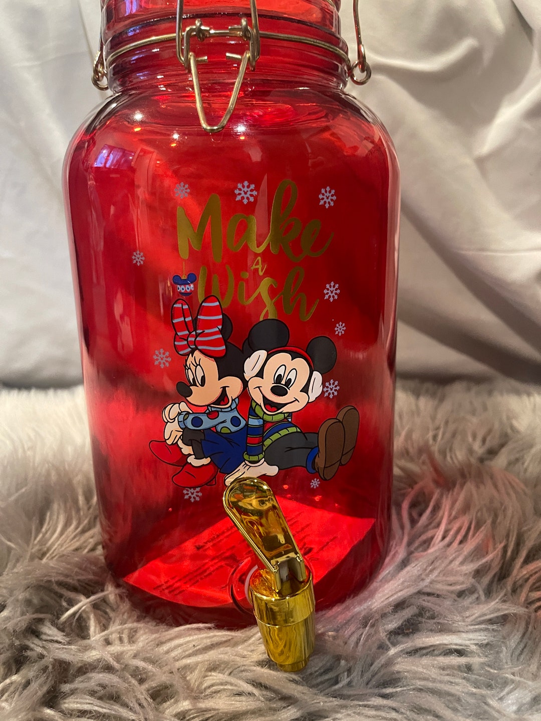 Disney Holiday Time Mickey & Minnie Drink Dispenser, Xmas Decor, Indoor ...