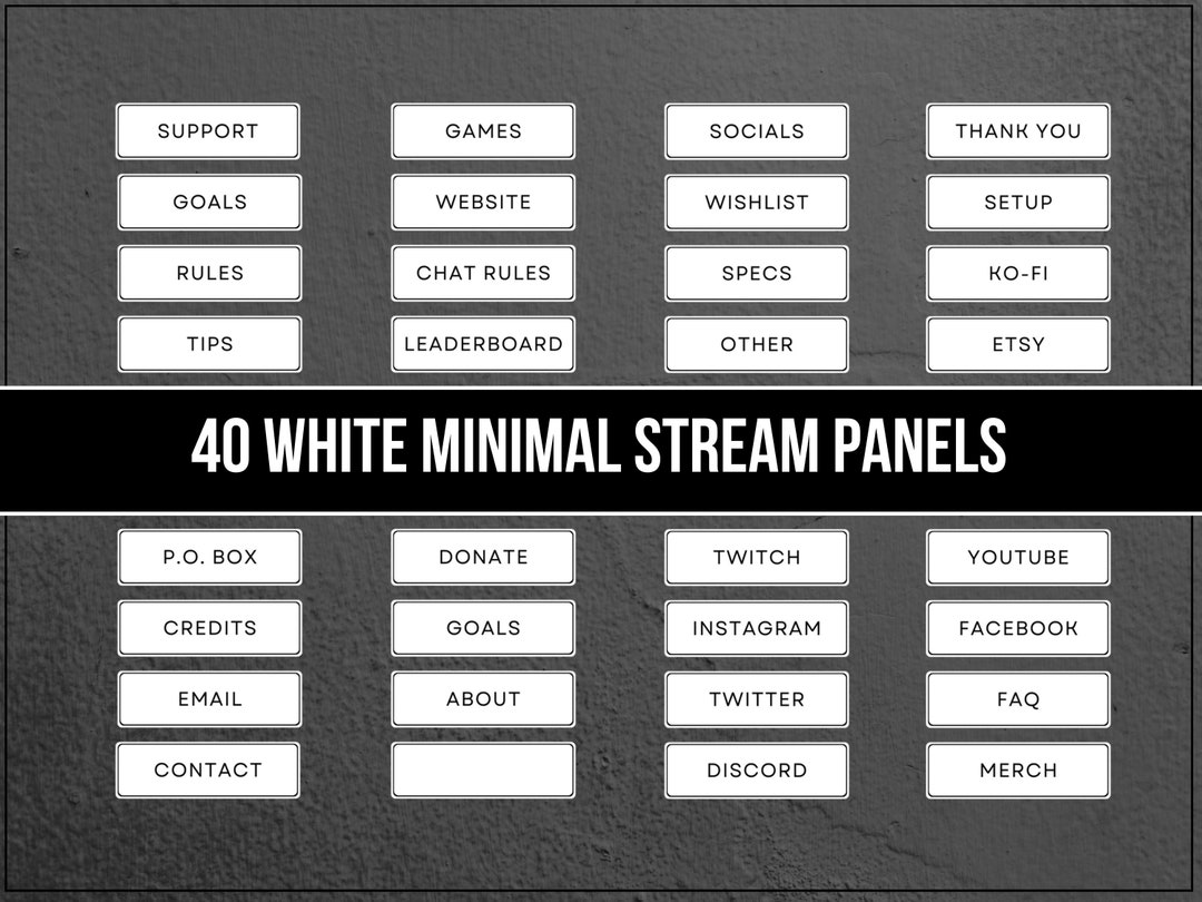 White Minimal Panels - Basic White Twitch Panels - Simple Minimal ...