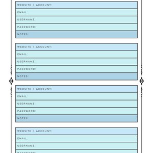 Blue Logins Book Password Book Password Keeper Log in - Etsy