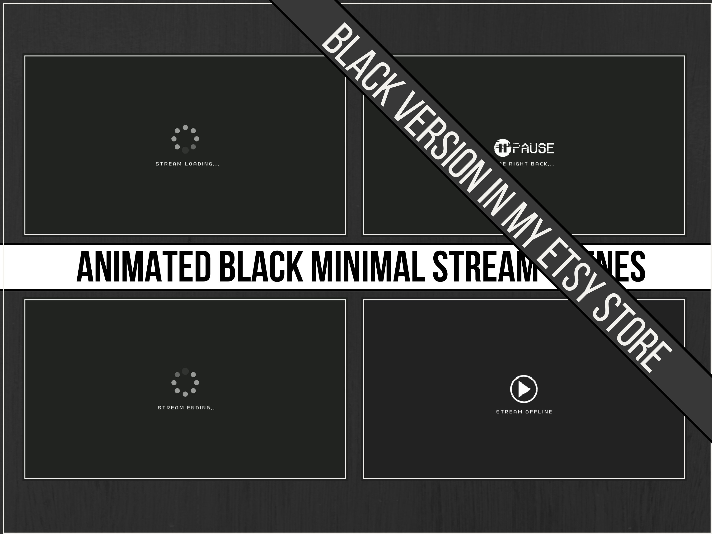 Animated White Minimal Stream Scenes - Basic White Twitch Overlay ...