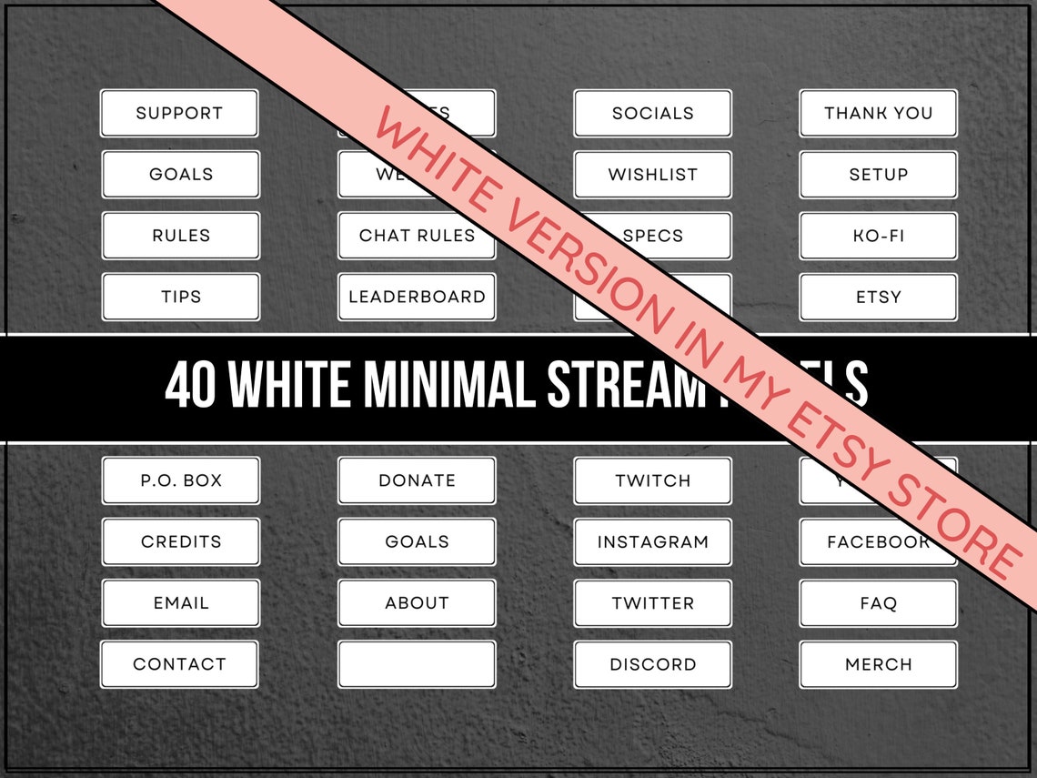 Black Minimal Panels Basic Black Twitch Panels Simple Minimal Stream ...