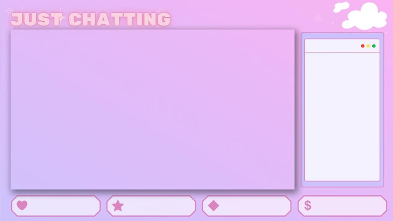 Twitch Stream Overlay Purple Just Chatting - Etsy