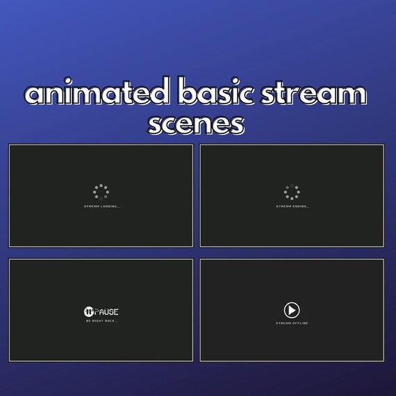 Animated Black Minimal Stream Scenes - Etsy