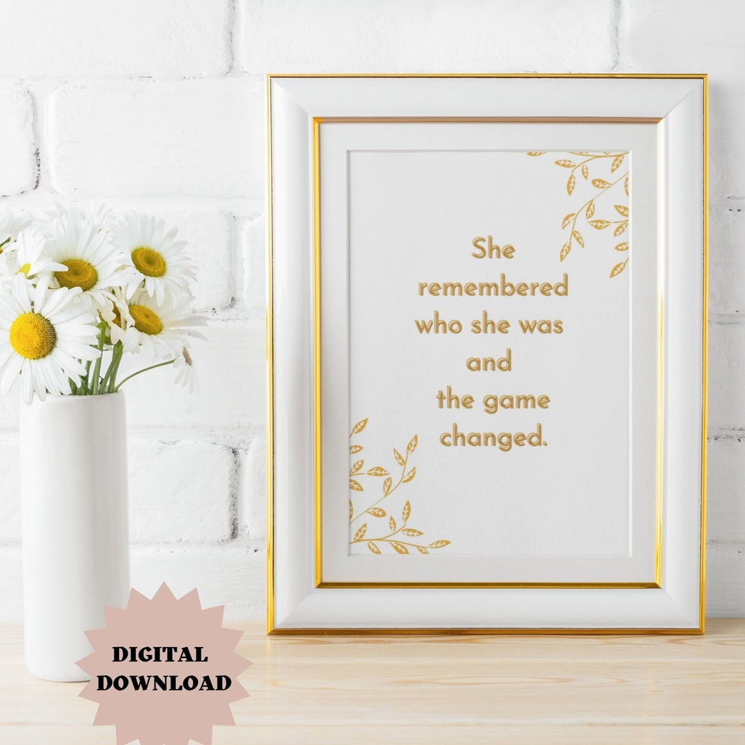 Her Game Changed, a Unique Printable Wall Art Piece, Includes ...