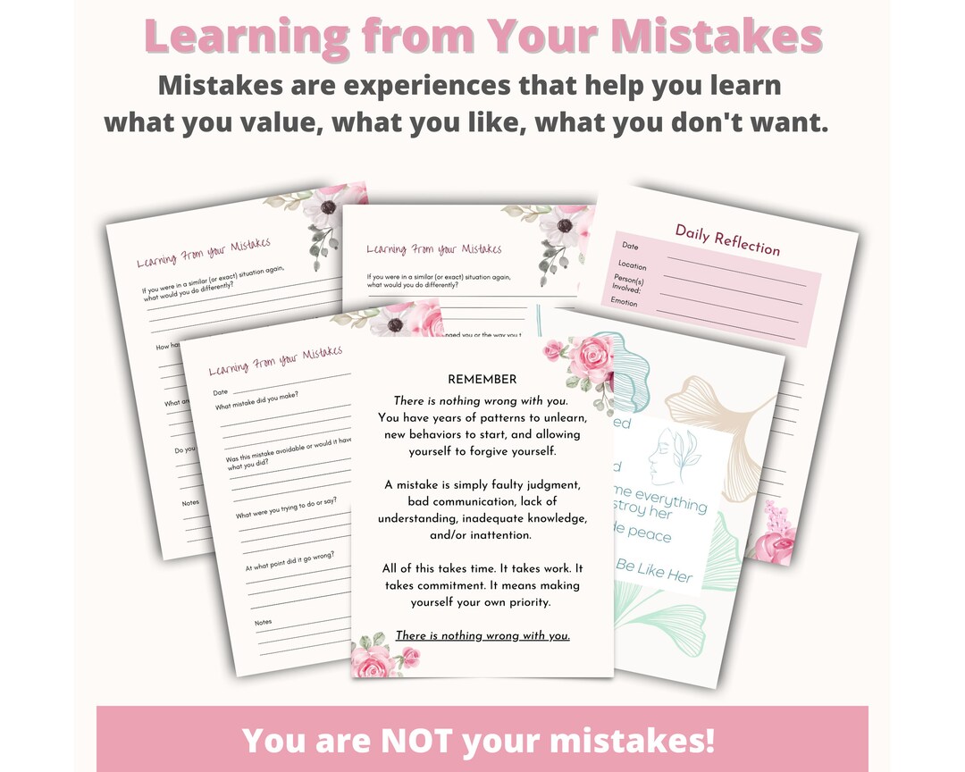 Learning From Mistakes Workbook, Substance Abuse Recovery Workbook ...