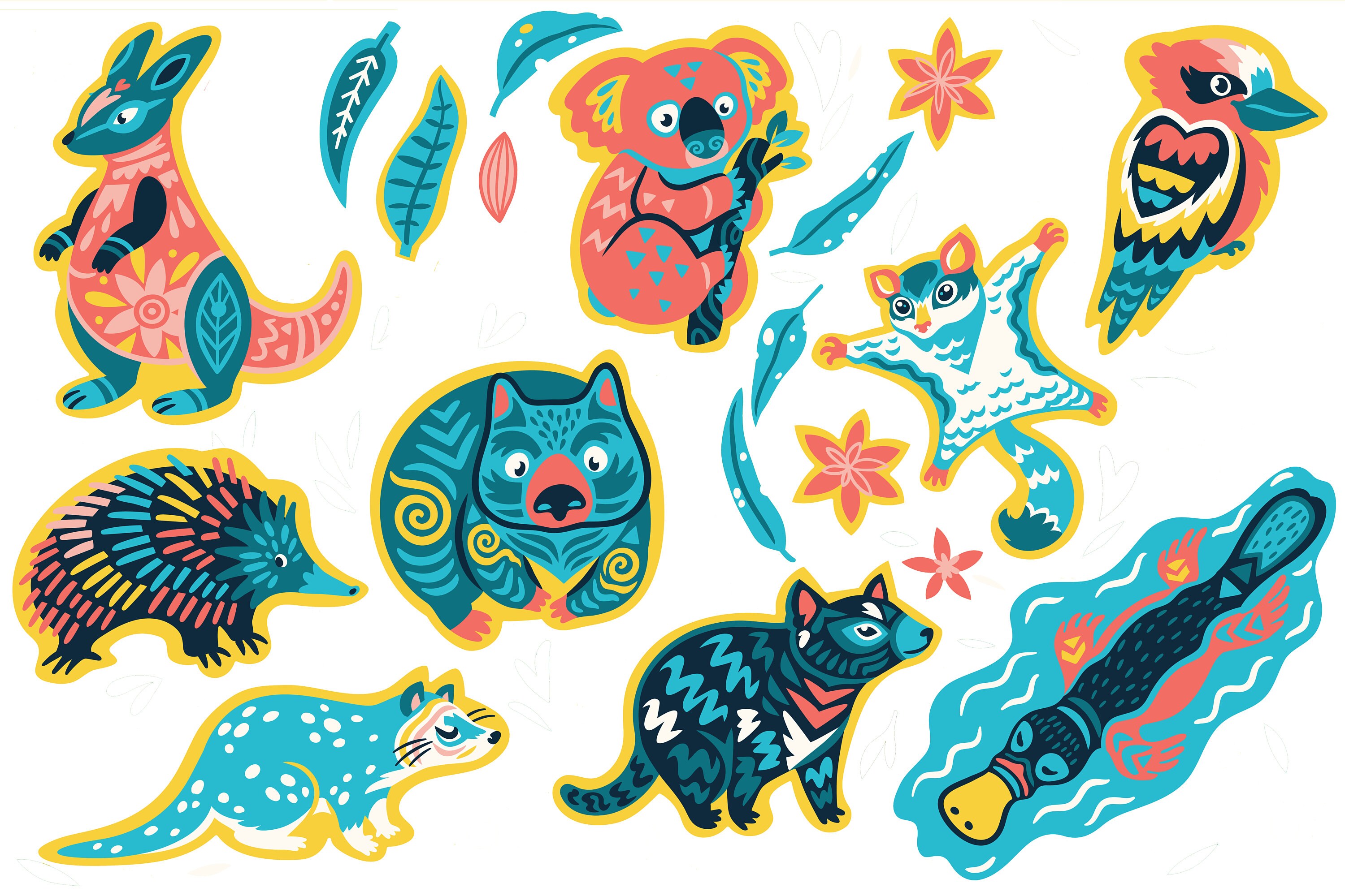 Australian Native Animals Artwork - Digital Download - Etsy