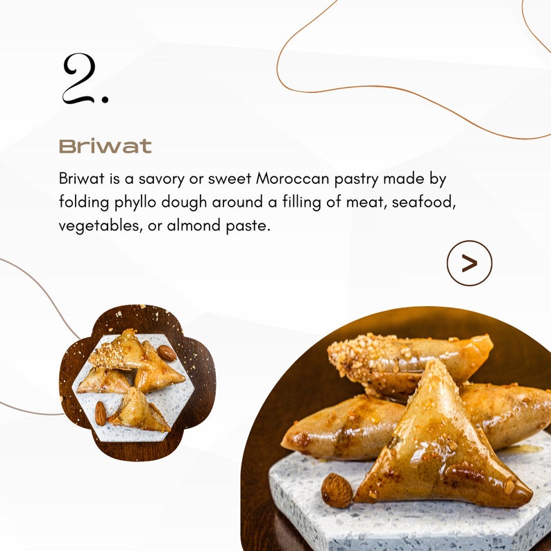 Handmade Moroccan Almond Briwat: Traditional Honey Pastry - Etsy