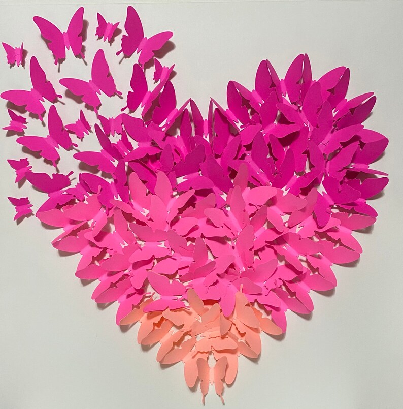 3D Ombré Butterflies Wall Art, on Canvas. Gifts for All Occasions ...