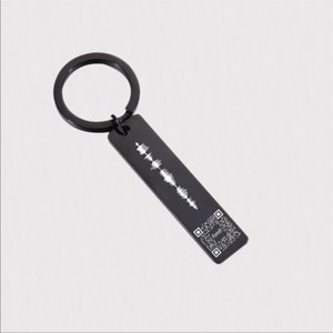 Custom Audio Scan QR Code Keychain: Engraved Sound Wave Gift - Etsy