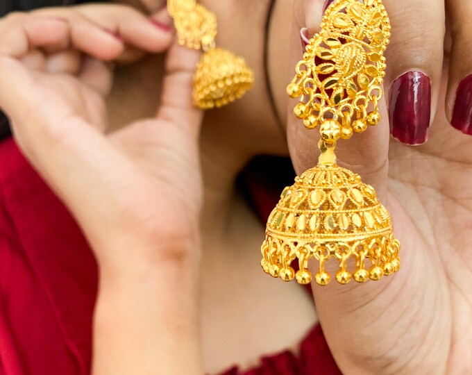 Small Lightweight Polki Jhumka, Gold Plated Jhumka Earrings, Best Gift ...
