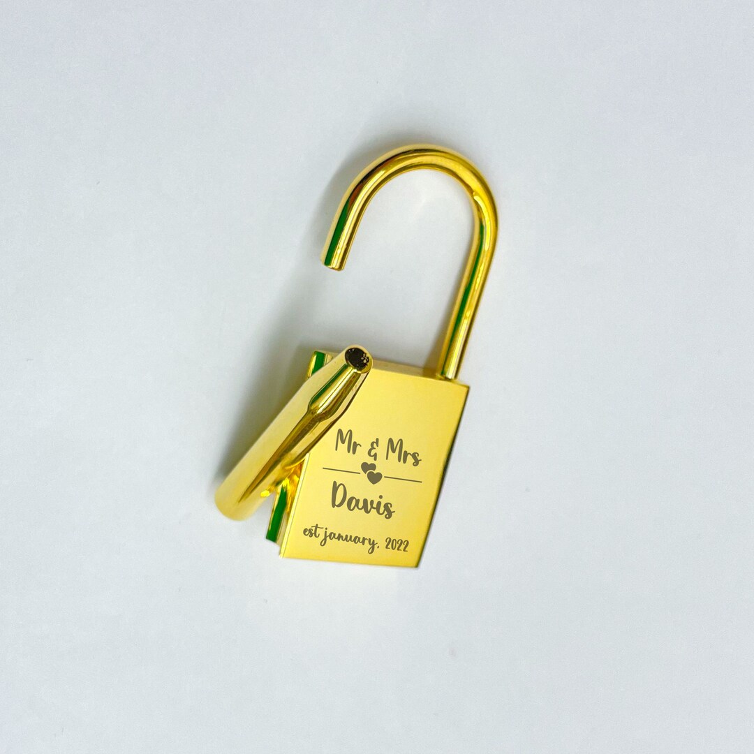 Custom Handwriting Padlock Keychain, Gold Memorial Photo Engraved Gift ...