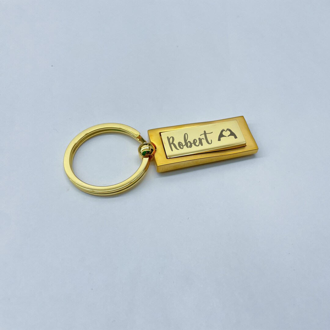 Custom Name Keychain With Handwriting or Photo for Couples - Etsy