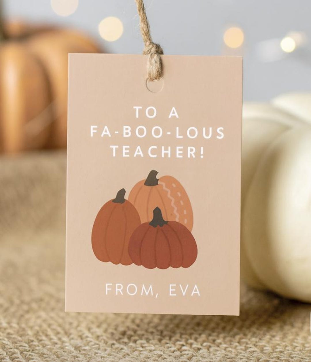 Printable Halloween Teacher Gift Tags | “fa-boo-lous Teacher” Fall ...