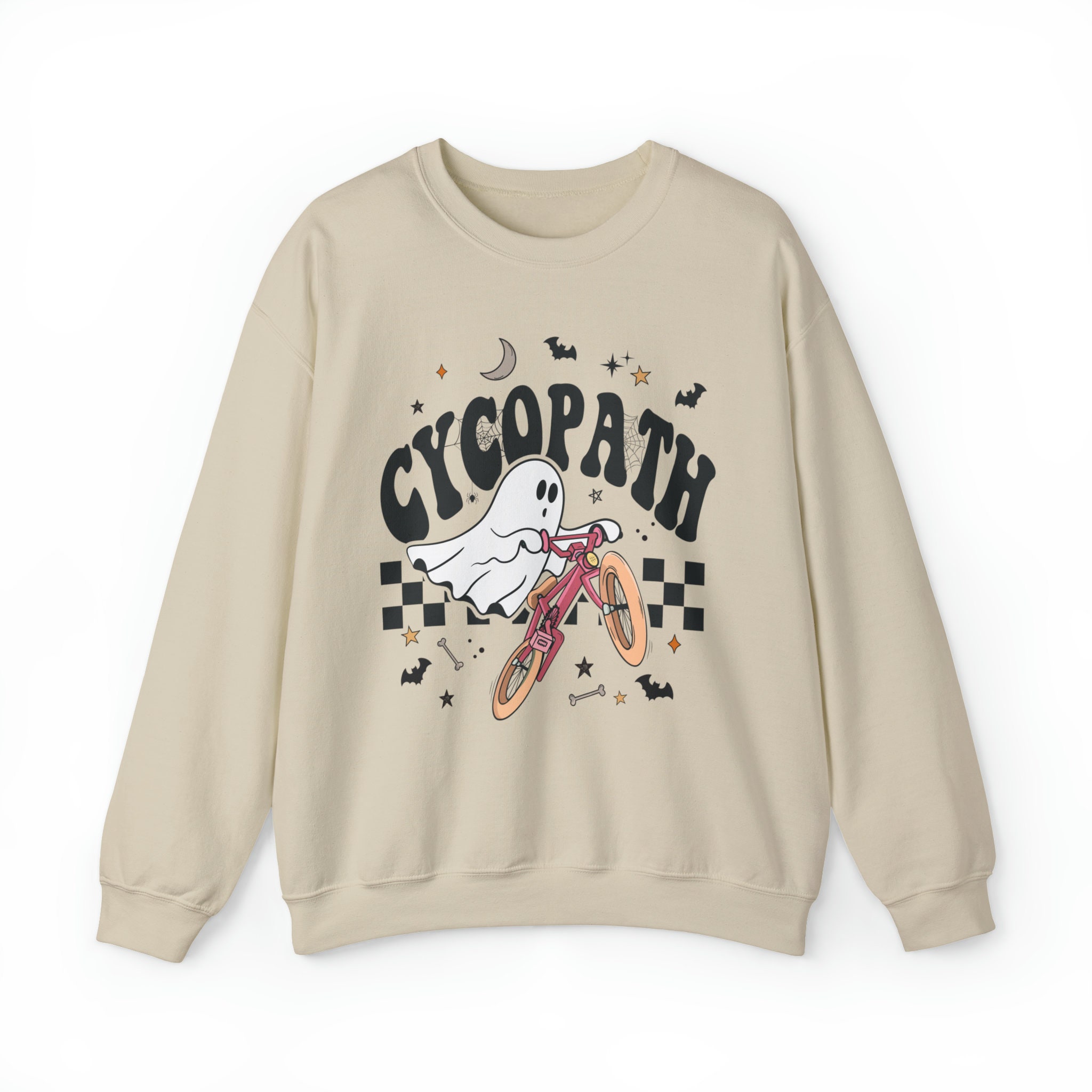 Cycopath Ghost Crewneck - Spooky Halloween Bike Sweatshirt - Etsy