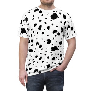 Dalmatian Shirt, Unisex Dalmatian Print Shirt, Dalmatian Halloween ...