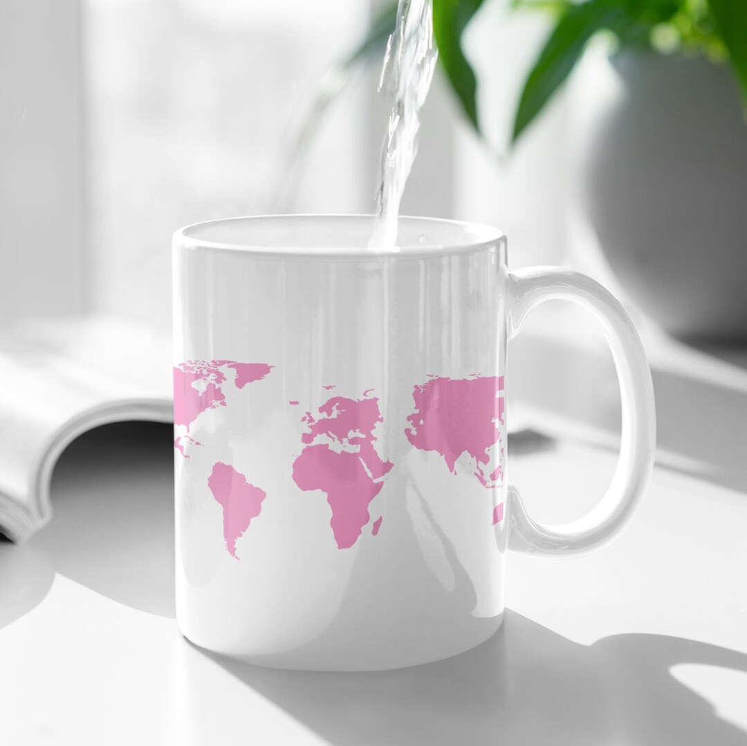 World Map Coffee Mug, World Traveler Mug, World Coffee Mug, Earth Day ...
