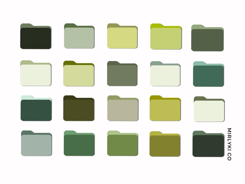 Green Palette Desktop Icons | Mac Folder Icons | Windows | Aesthetic ...