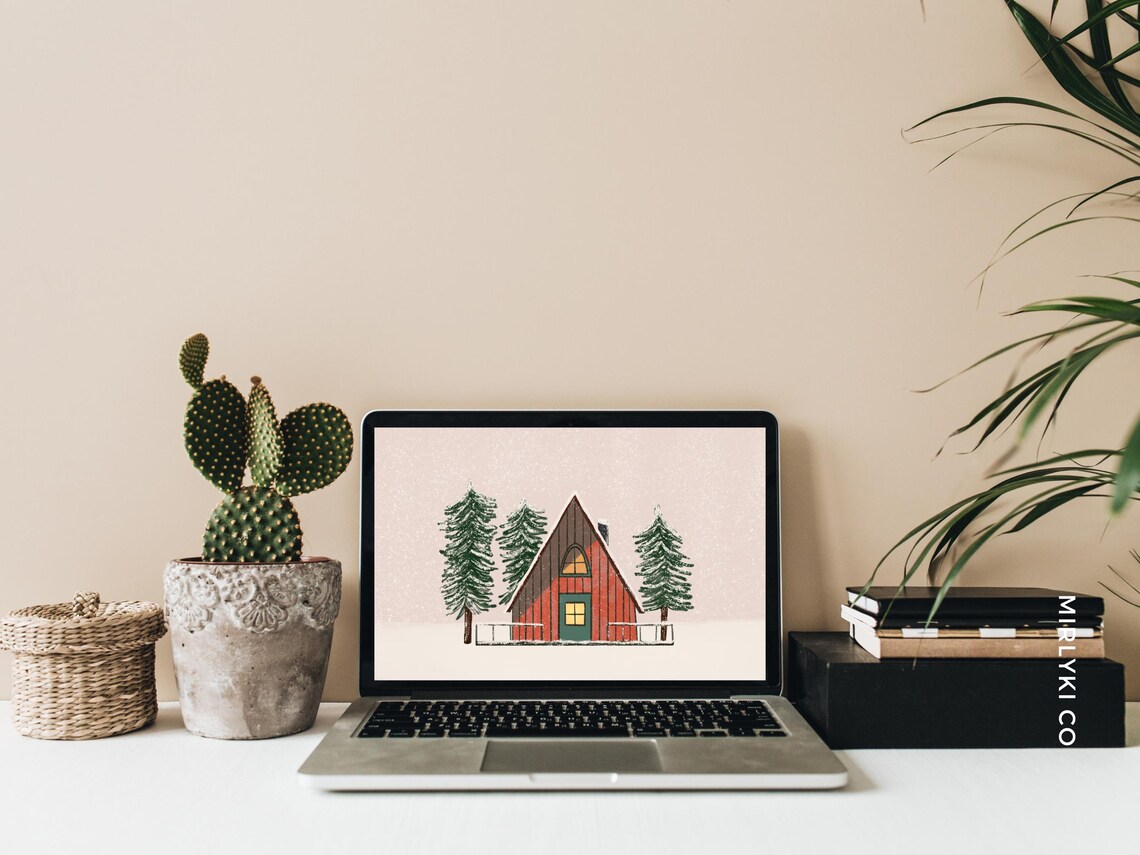 Winter Cabin Wallpaper Desktop Wallpaper Desktop Background Laptop ...