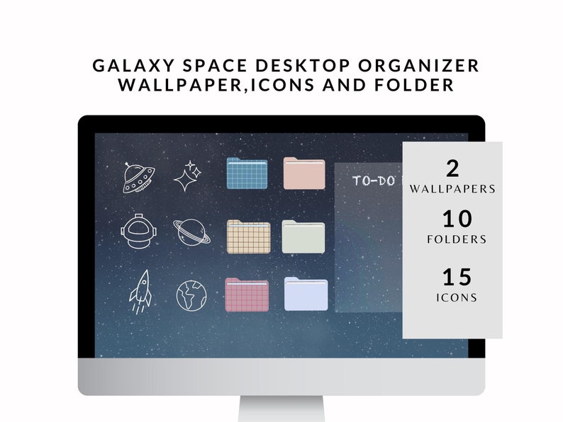Galaxy Space Desktop Organizer Wallpaper Folder Icons Laptop Folder ...