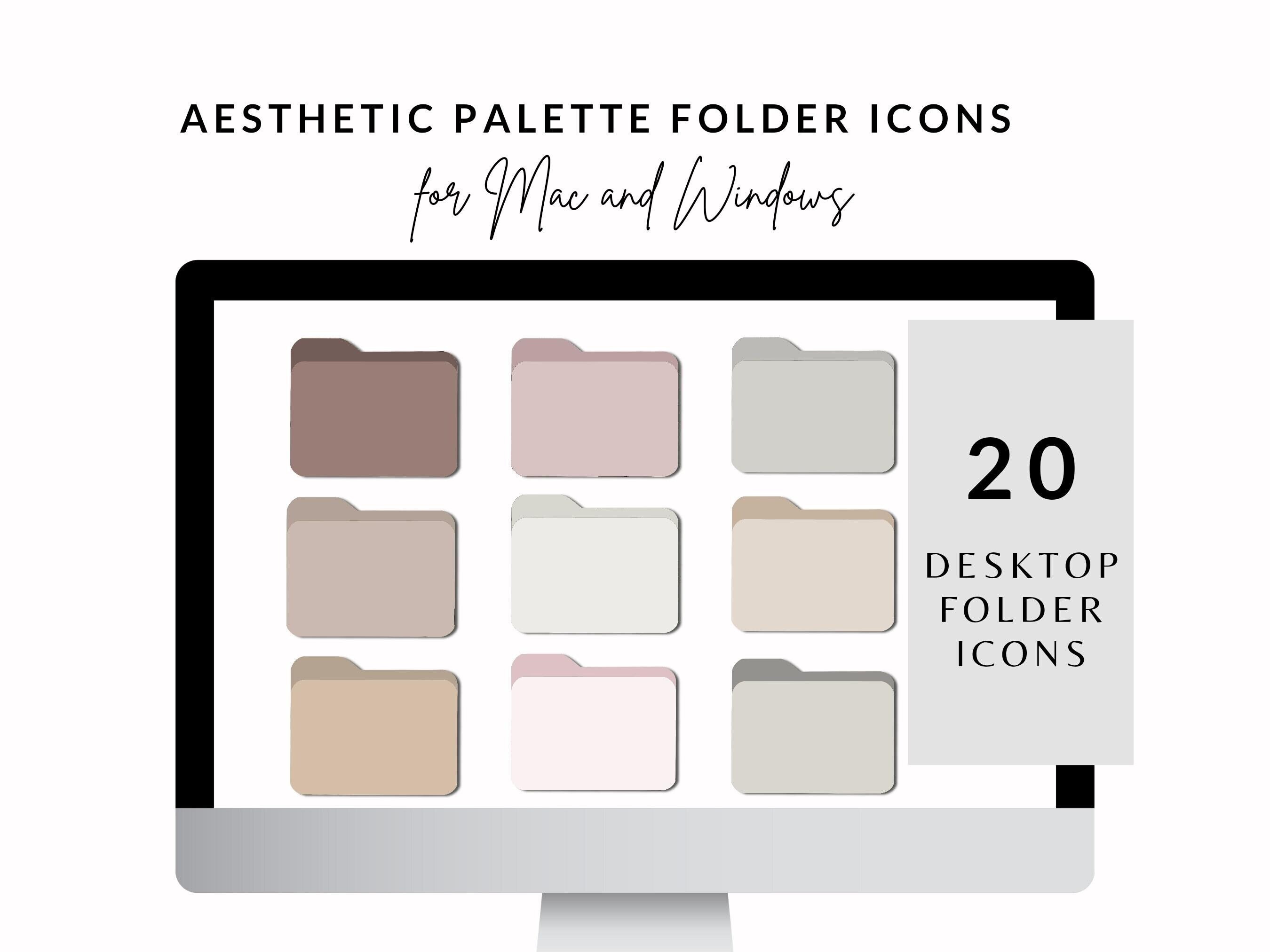 Aesthetic Palette Desktop Icons | Mac Folder Icons | Windows ...