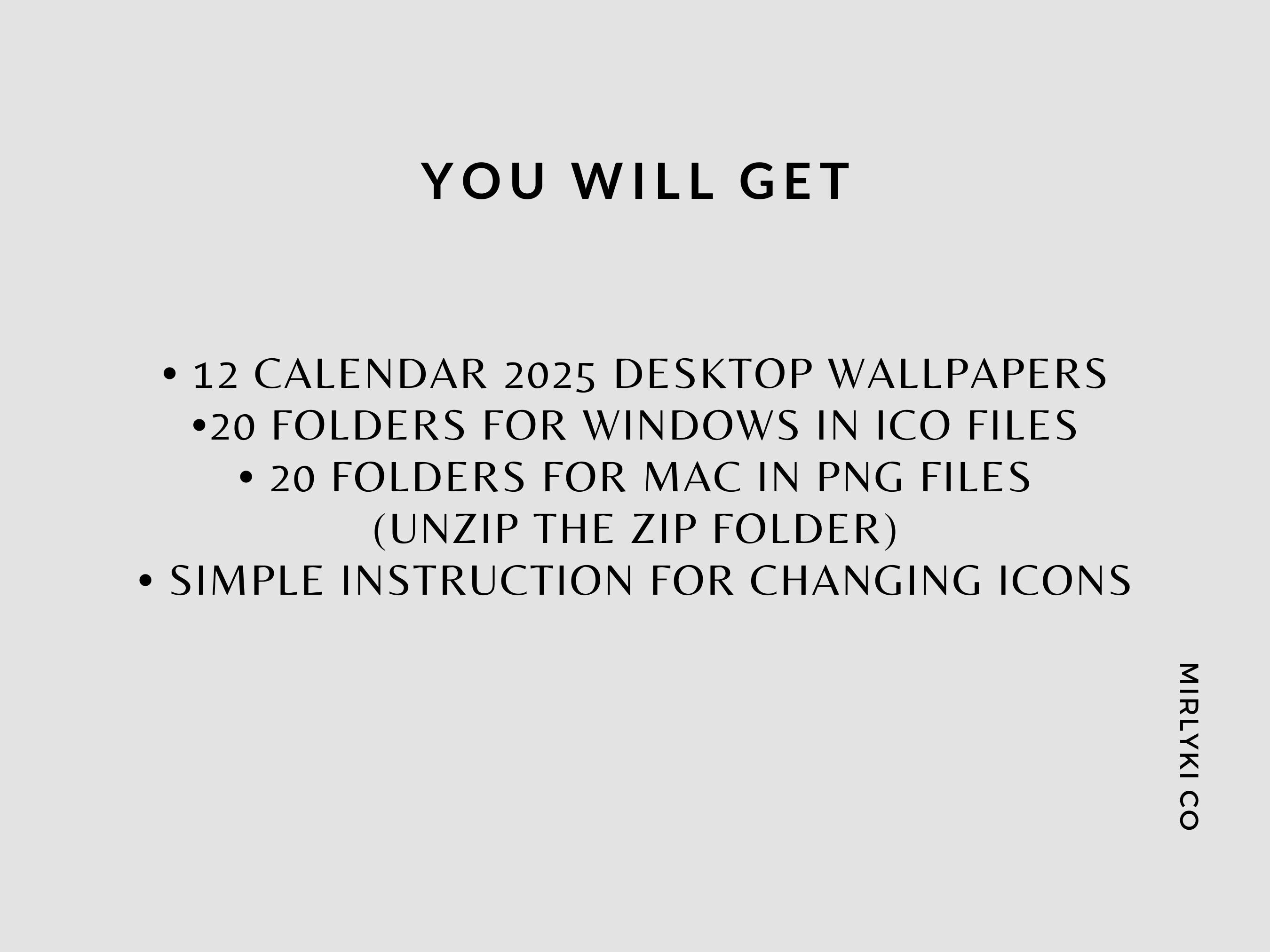 2025 Aesthetic Calendar Desktop Organizer Wallpaper | Folder Icons ...