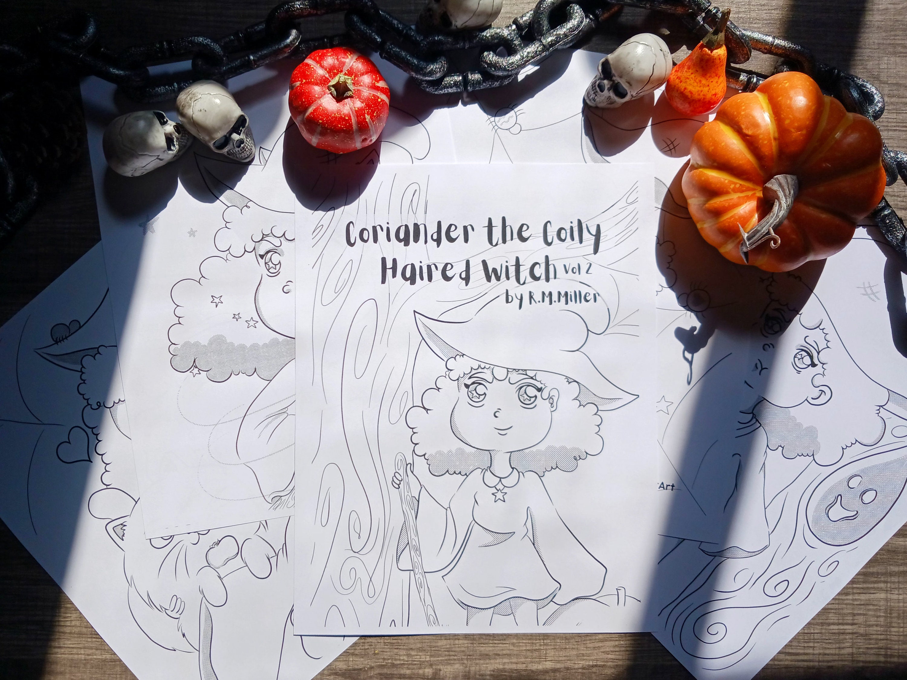 Coriander the Coily Haired Witch Digital Coloring Collection digital ...