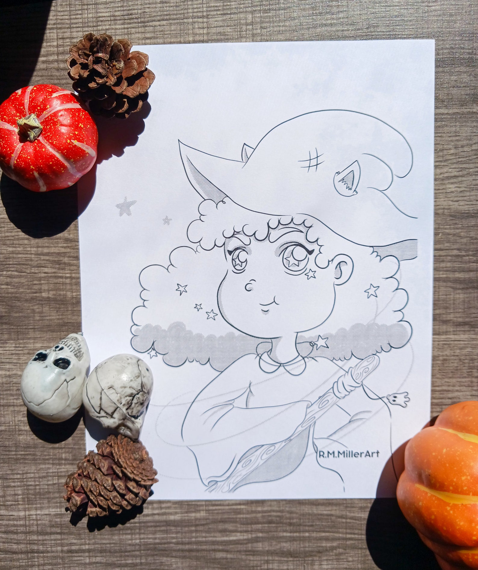 Coriander the Coily Haired Witch Digital Coloring Collection [digital ...