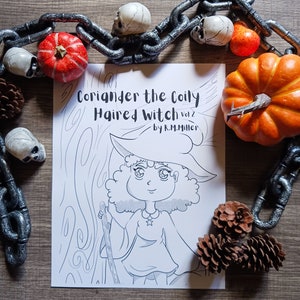 Coriander the Coily Haired Witch Digital Coloring Collection [digital ...