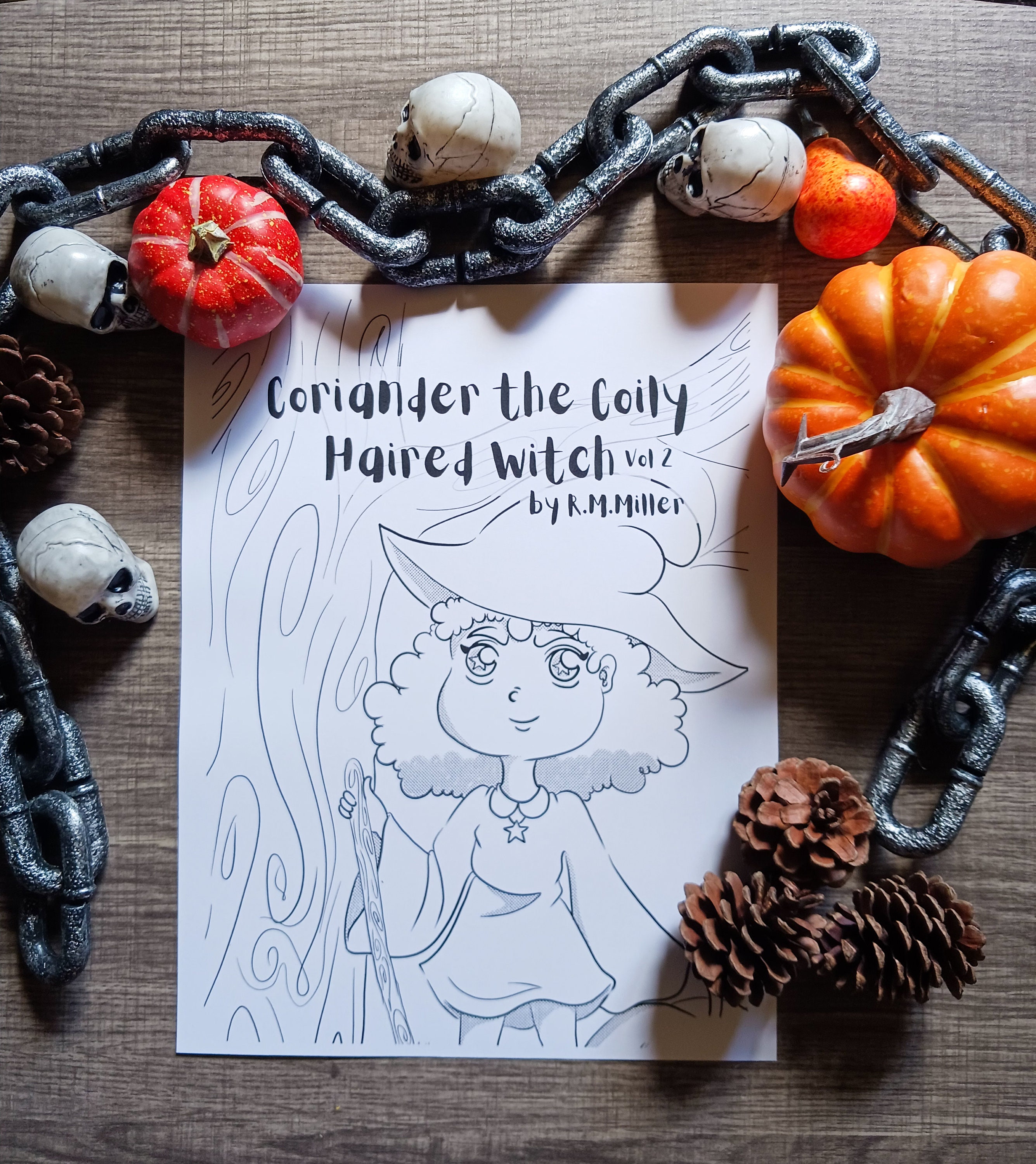 Coriander the Coily Haired Witch Digital Coloring Collection digital ...