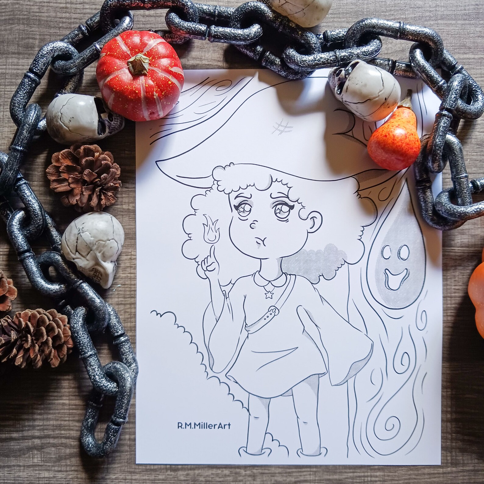 Coriander the Coily Haired Witch Digital Coloring Collection digital ...