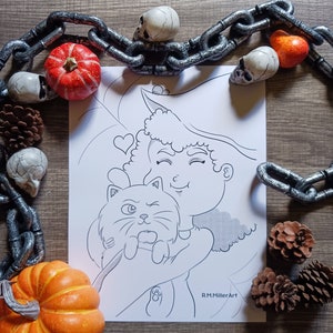 Coriander the Coily Haired Witch Digital Coloring Collection [digital ...