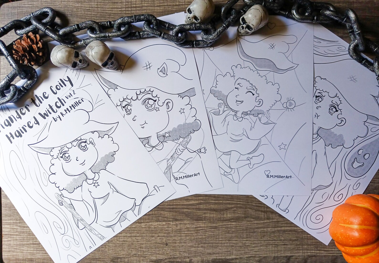 Coriander the Coily Haired Witch Digital Coloring Collection digital ...