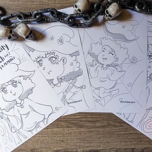 Coriander the Coily Haired Witch Digital Coloring Collection [digital ...