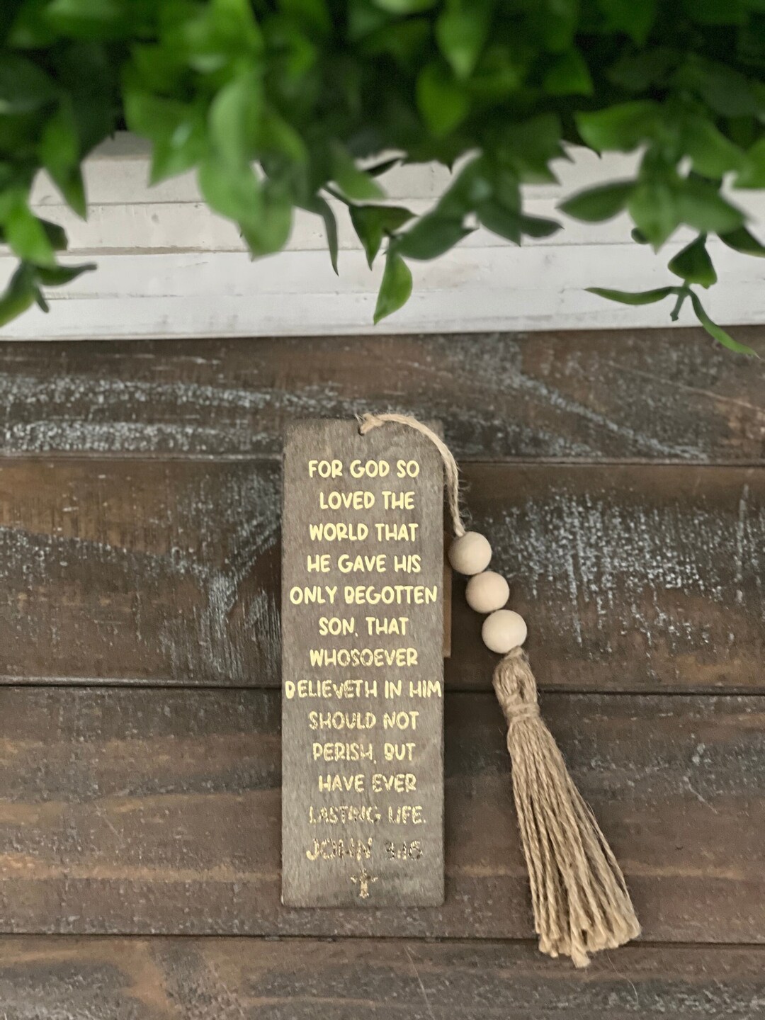John 3:16 (for GOD so Loved) Bible/bible Verse Wooden Beaded Bookmarks ...