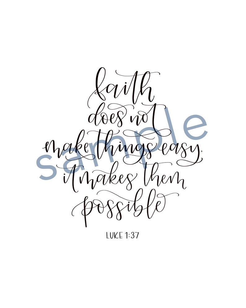 Luke 1:37 | Bible Verse Printable | Faith Printable Art | Bible Verse ...