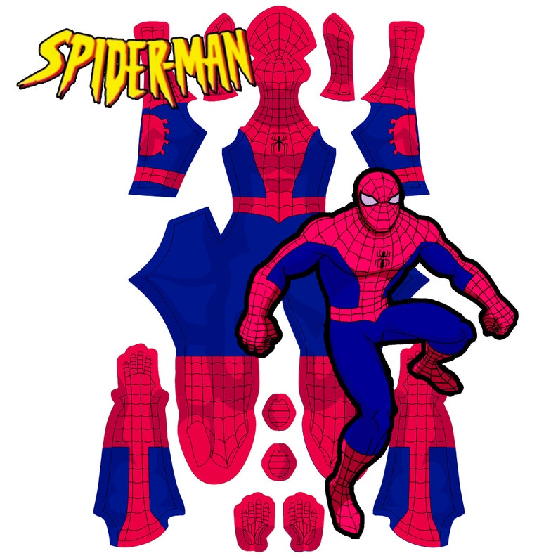 90s TAS Spider-man Pattern V1 ( Nighttime Version With Toon Styled ...